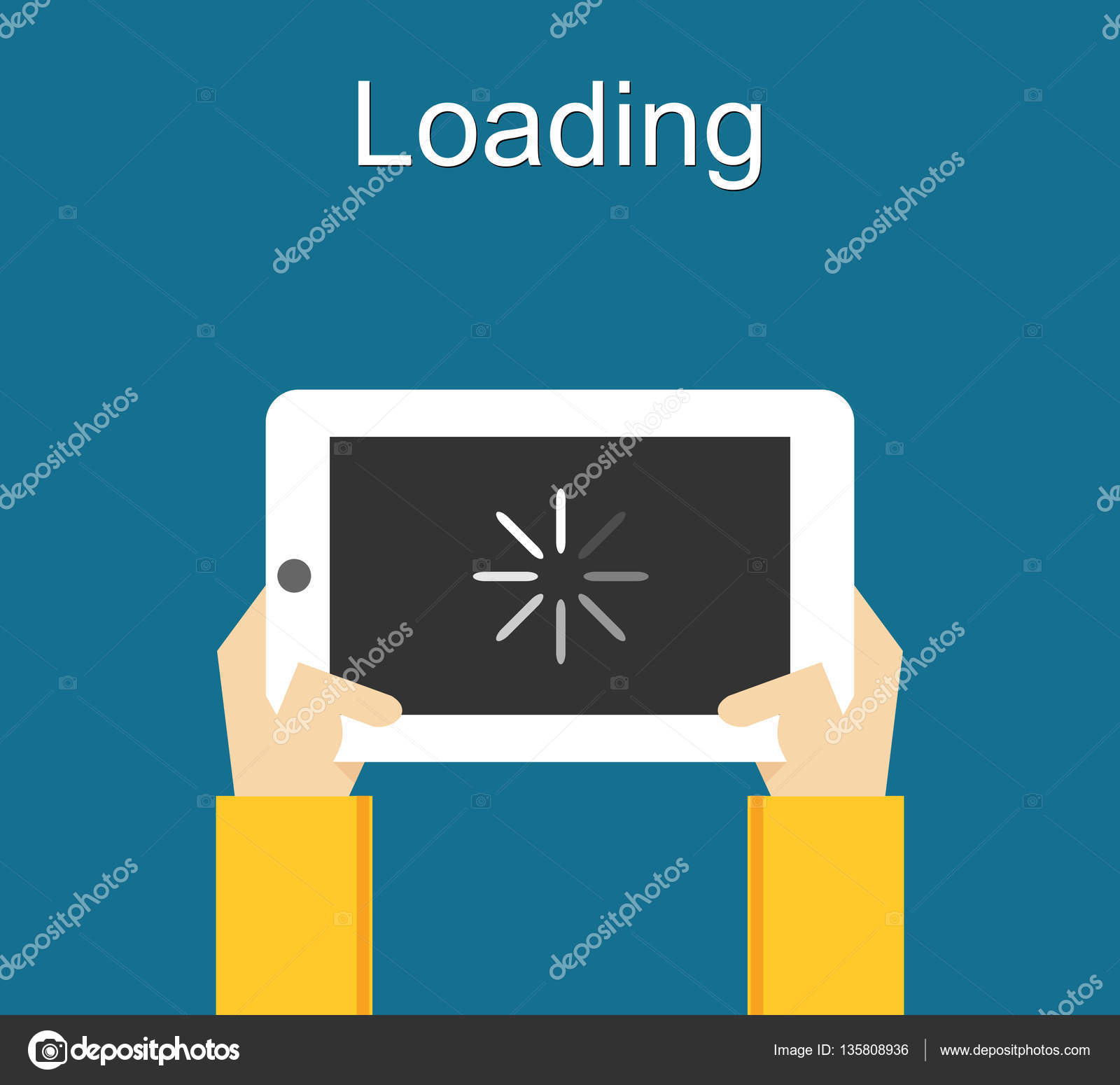 Loading process concept illustration. Flat design. Loading process ... Loading process concept illustration. Flat design. Loading process ...