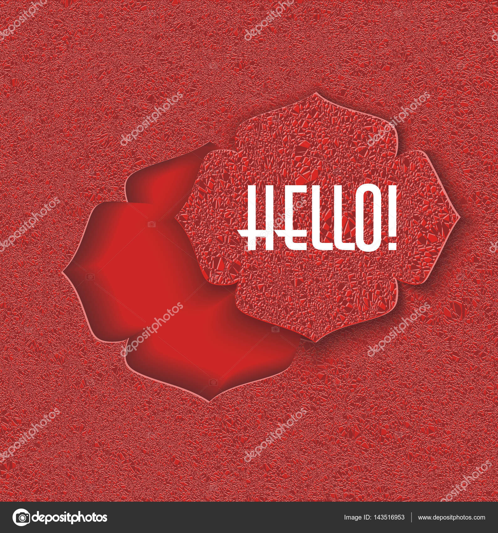 Hello. Old fashioned red label, vector background. Stock Vector by ...