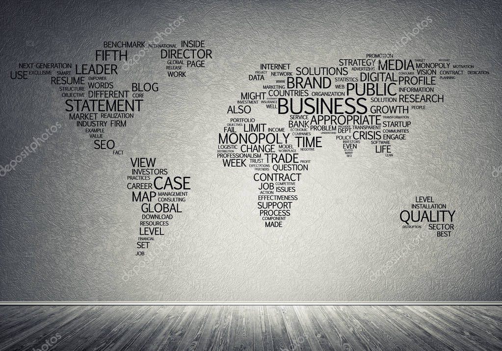 World map in typography Stock Photo by ©Khakimullin 129212854