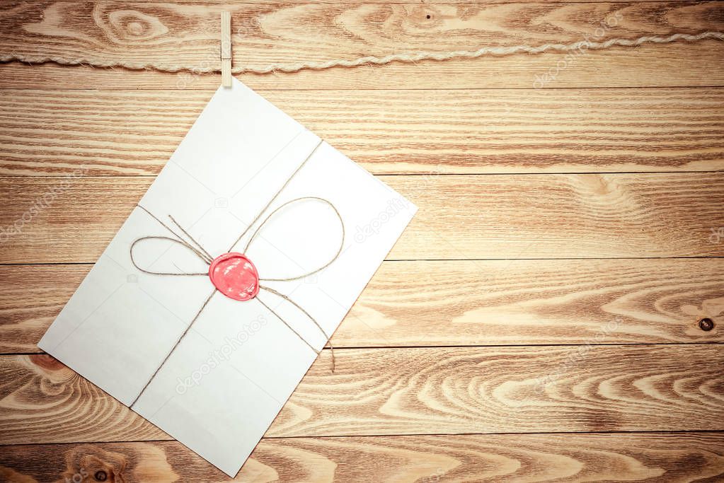 Mail envelope with rope Stock Photo by ©Khakimullin 129213206