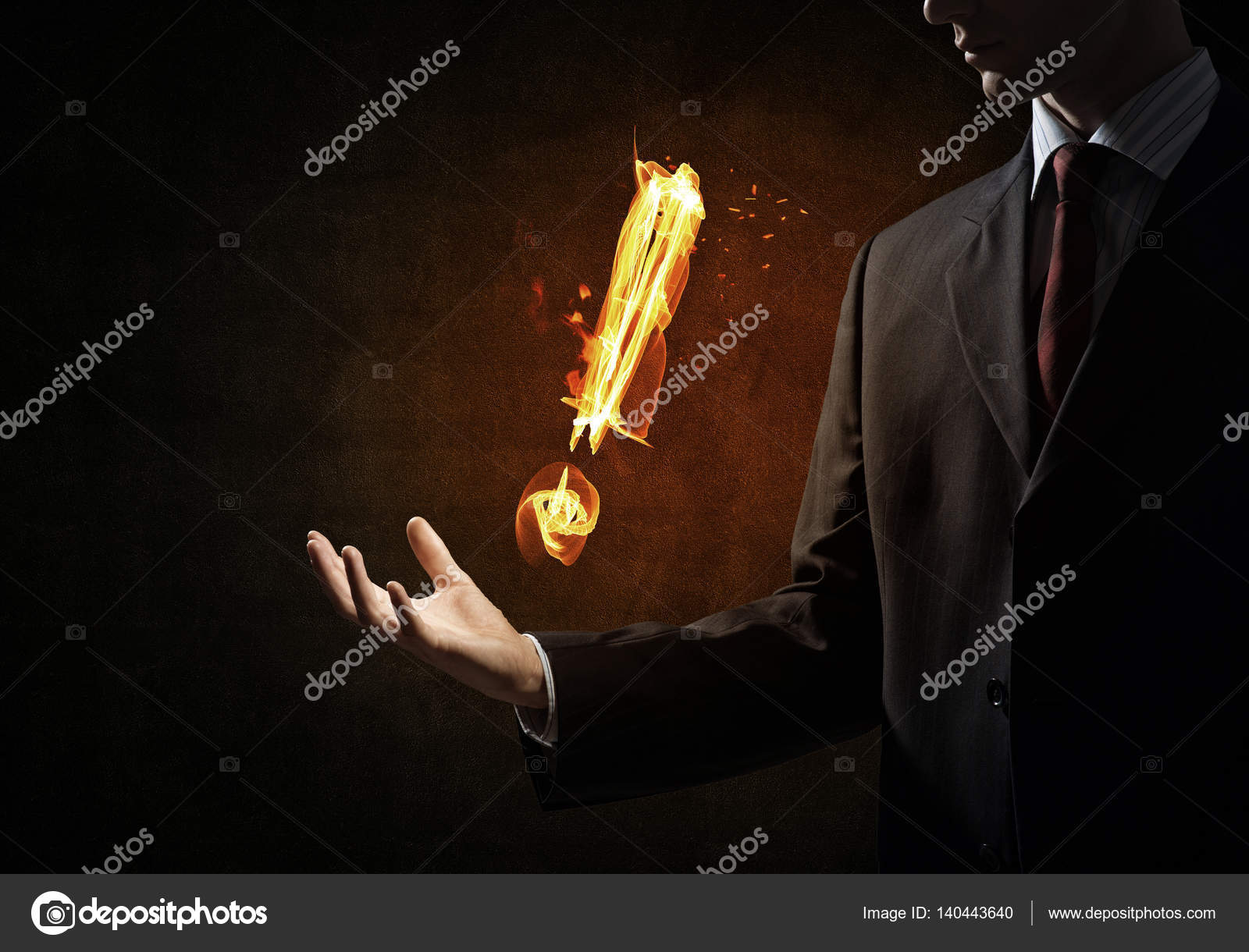 Fire exclamation mark Stock Photo by ©Khakimullin 140443640
