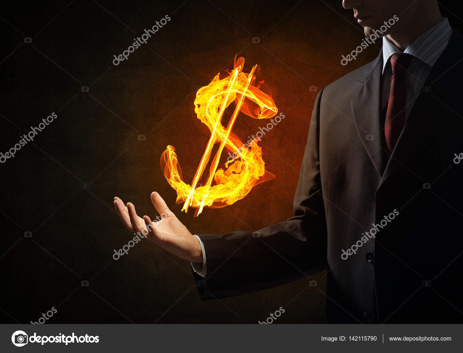 Dollar currency fire symbol Stock Photo by ©Khakimullin 142115790