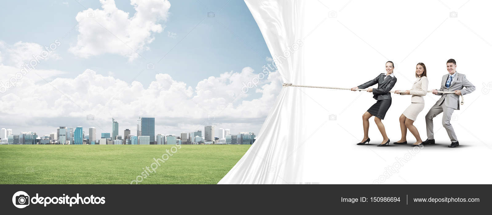 Young businesspeople working in collaboration Stock Photo by ...