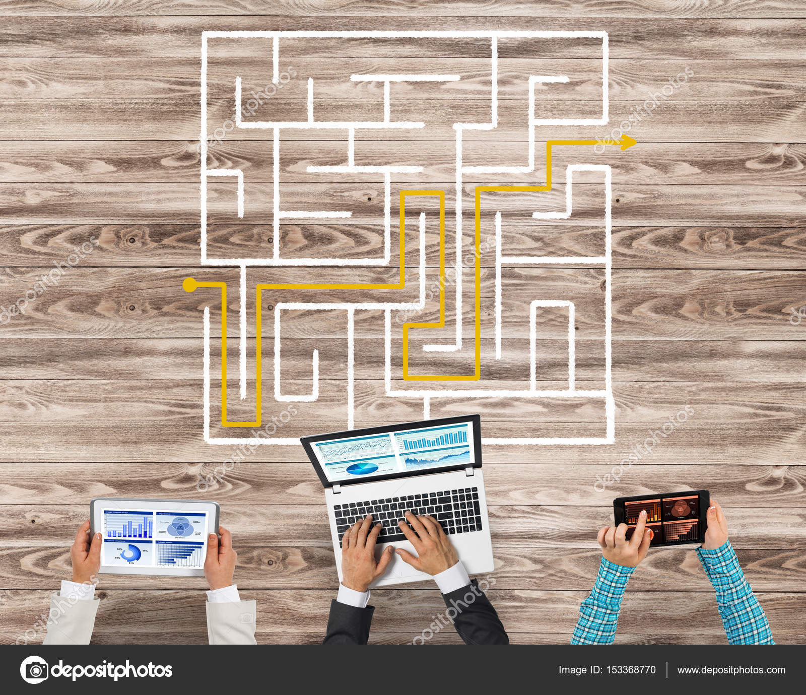 Group of people with devices in hands Stock Photo by ©Khakimullin 153368770