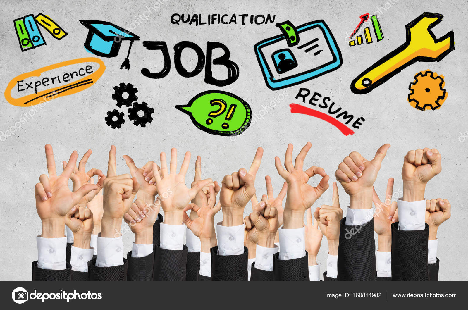 Businesspeople showing different gestures — Stock Photo © Khakimullin ...