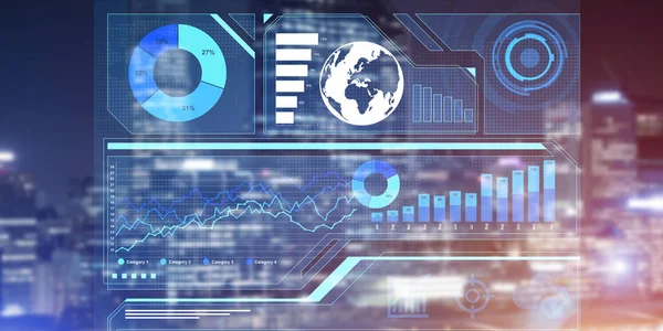 Virtual panel with graphs and diagrams - Stock Image - Everypixel