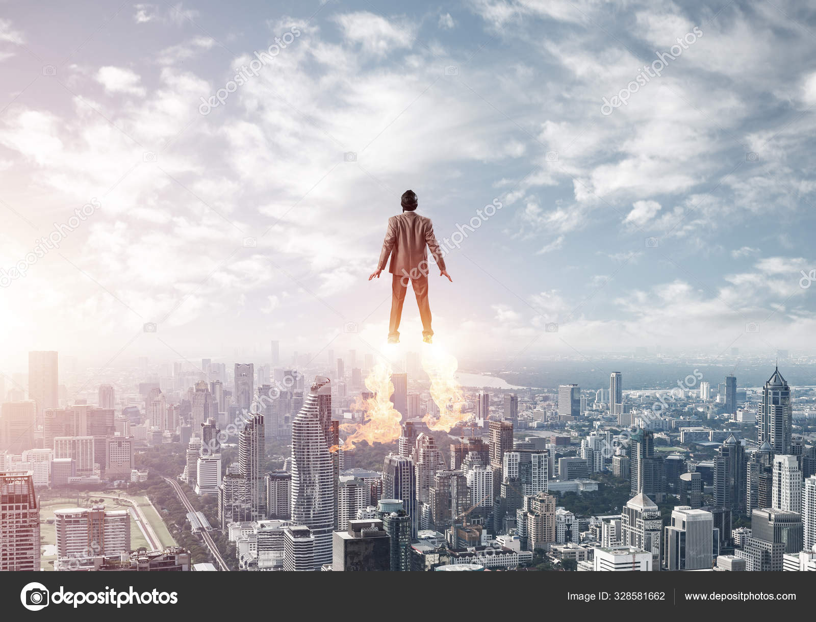 Superman Flying Back View