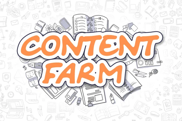 Content Farm - Doodle Orange Word. Business Concept. - Stock Image ...