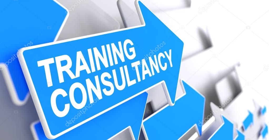 Training Consultancy - Label on Blue Pointer. 3D. — Stock Photo ...