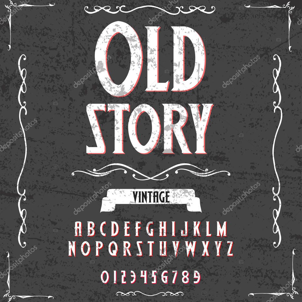 Script-Font Old story-Typeface vintage- script font Vector typeface for ...