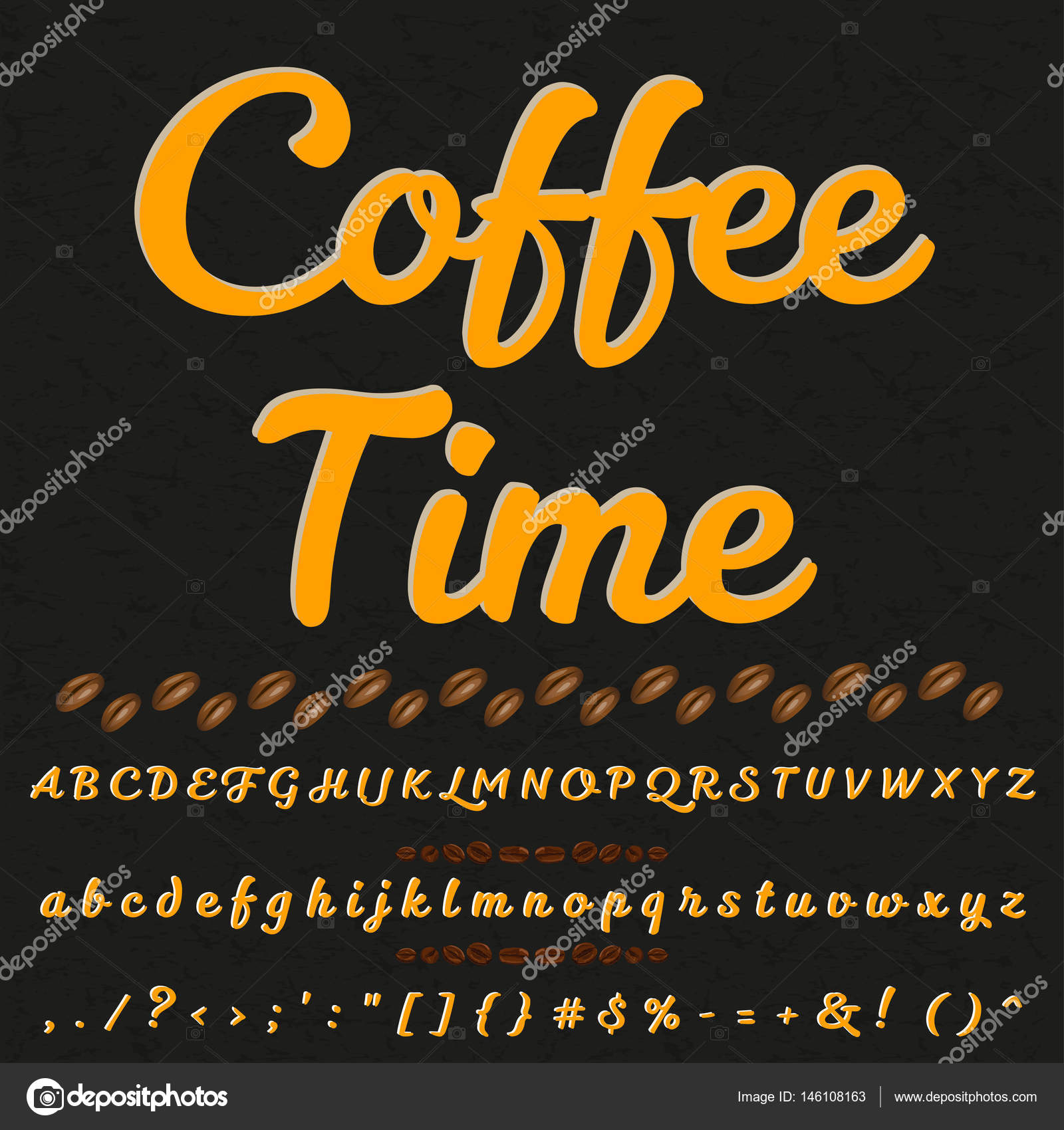 Font Script-Typeface coffee time-vintage script font Vector typeface ...
