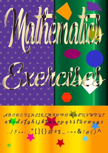 Font script typeface mathematics exercises Brush painted characters ...