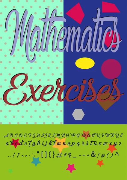 Font script typeface mathematics exercises Brush painted characters ...