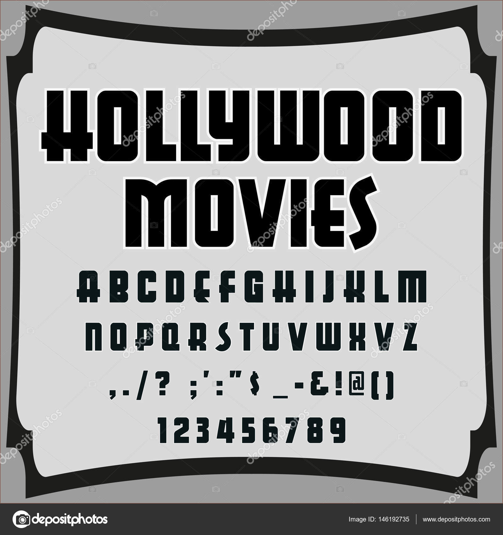 Script Font Typeface Hollywood movies vintage-script-font Vector ...