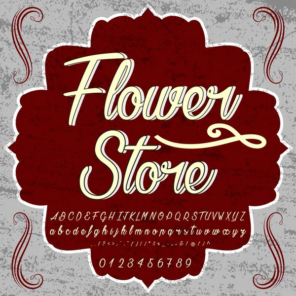 Script Font Typeface flower store vintage script font Vector typeface ...