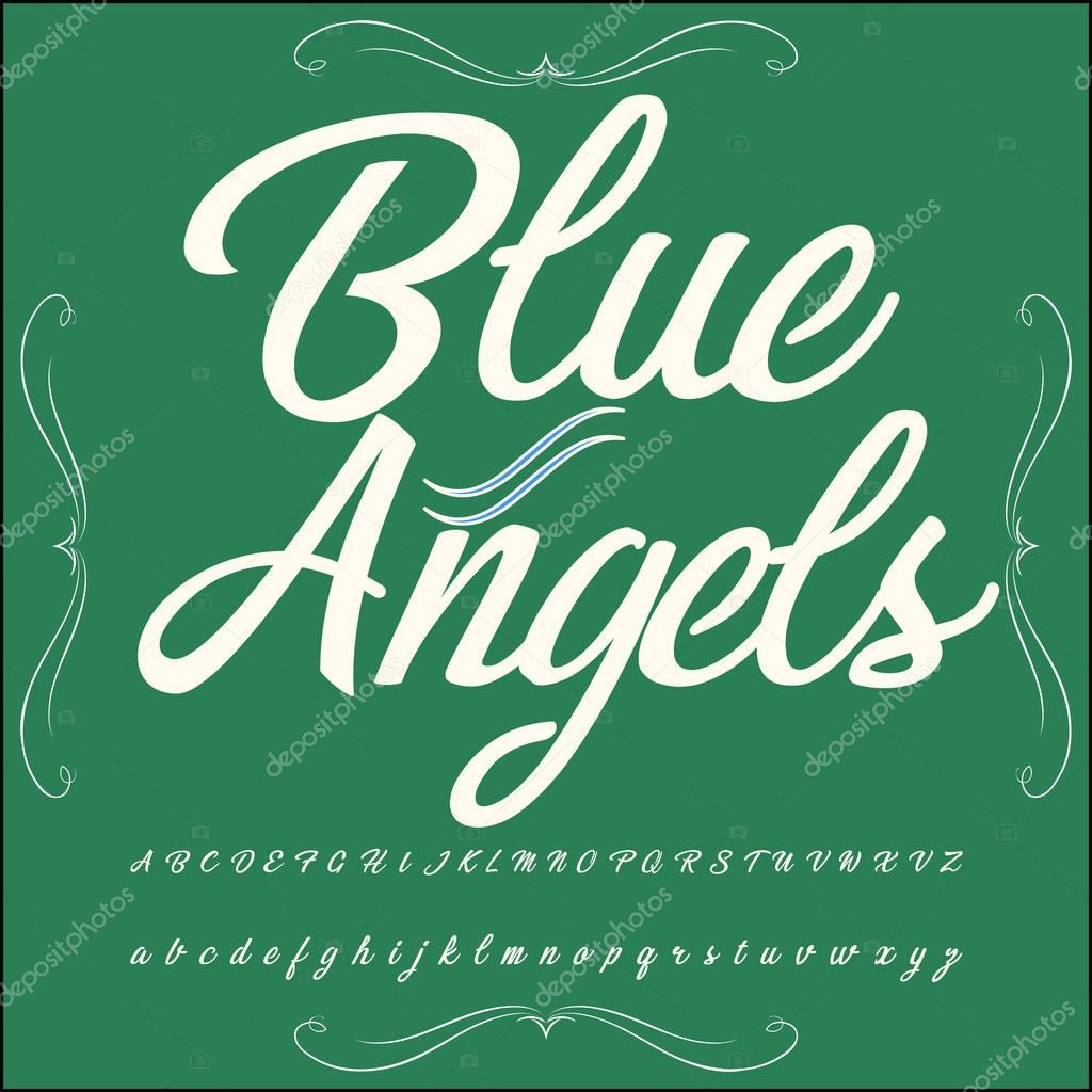 Handwritten calligraphy font named blue-angels-Typeface, Script, Old ...