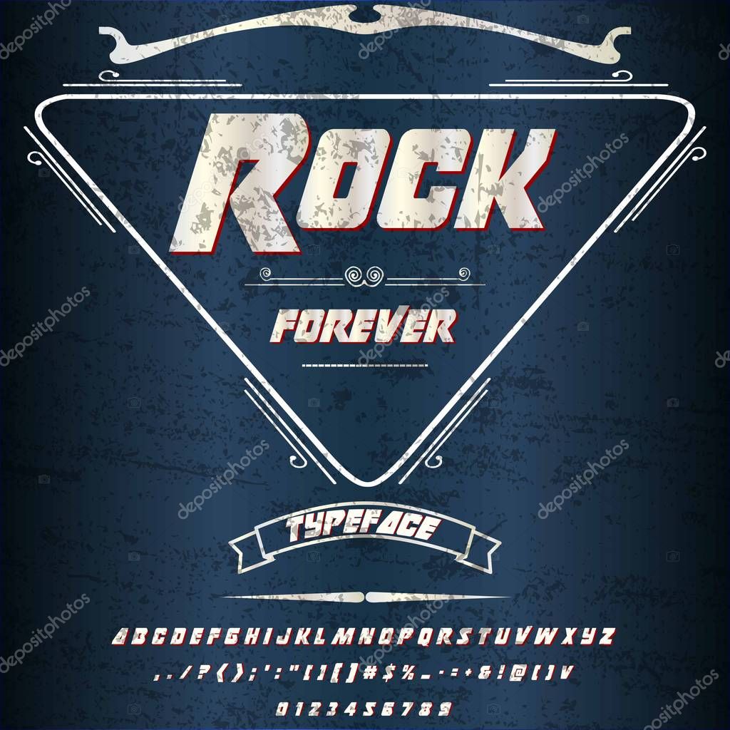 Rock forever Font Script -vintage Typeface script font-Vector typeface ...