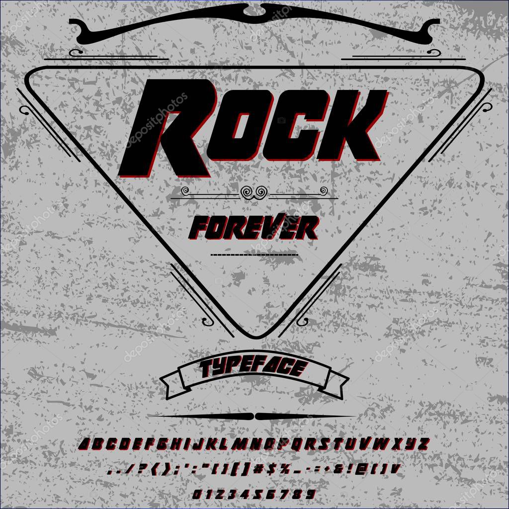 Rock forever Font-Script-vintage Typeface script font-Vector typeface ...