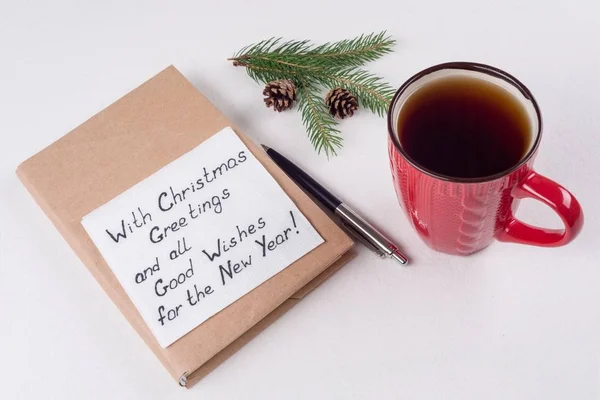 Merry Christmas greetings or wishes - Handwritten text with wishes on a ...