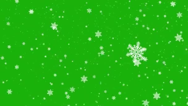 Green Screen Beautiful Christmas Snowflakes Swirl Fall Top Bottom ...