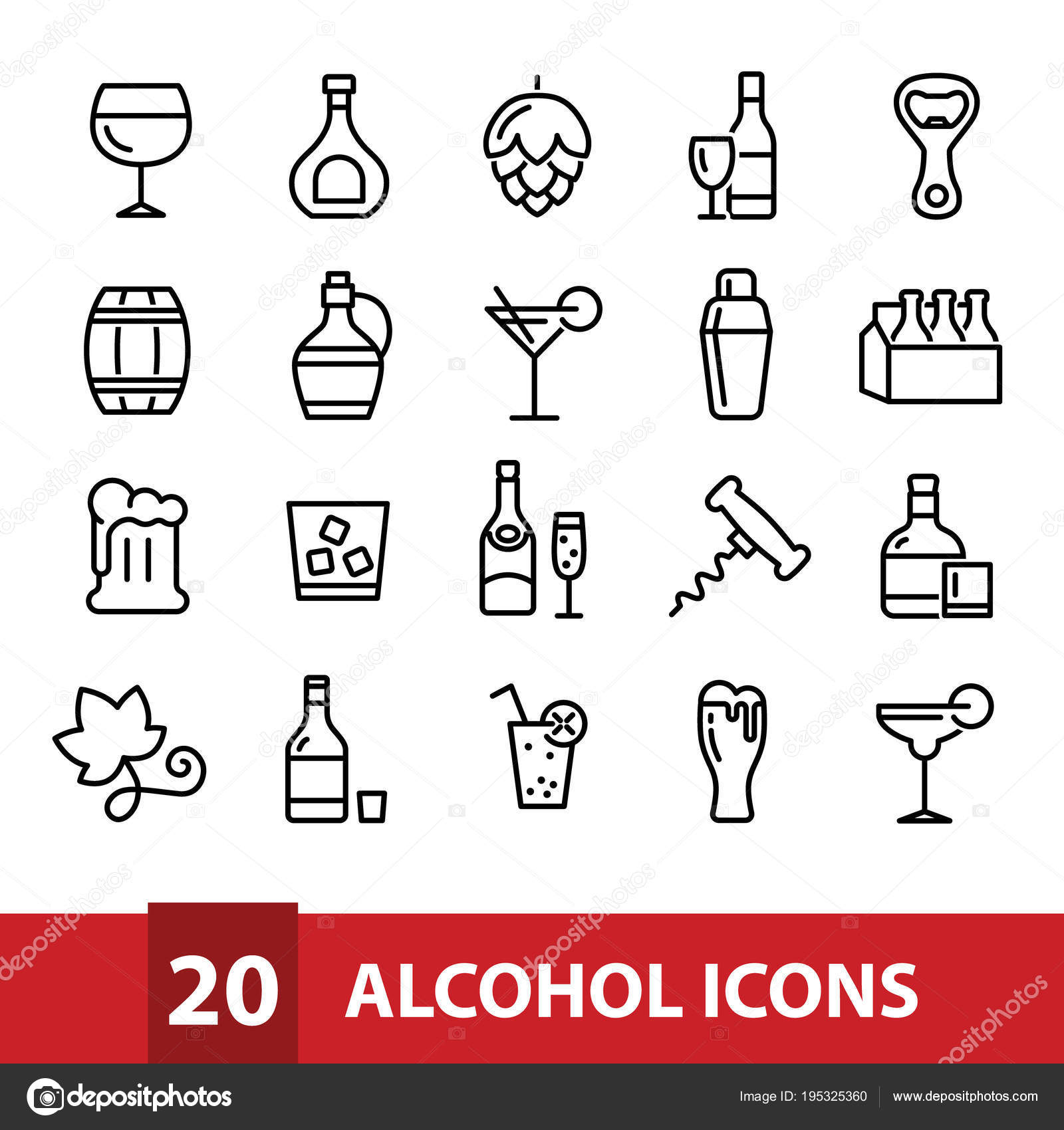Colección de iconos de vector de alcohol vector, gráfico vectorial ... Colección de iconos de vector de alcohol vector, gráfico vectorial ...