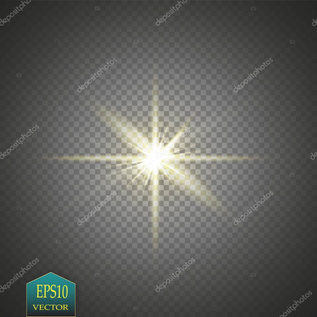 Efecto de luz brillante. Estallido con destellos sobre fondo transparente. Ilustraci n vectorial ...