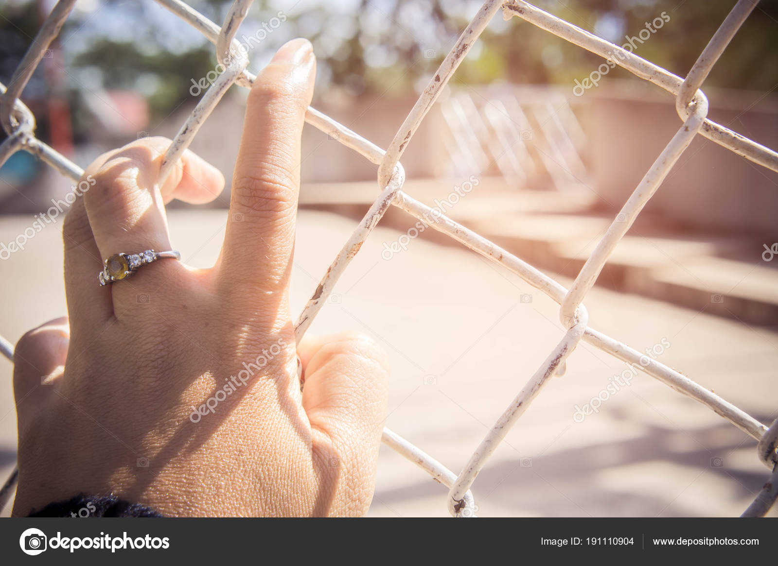 Hands Restricted Area Iron Wire Walls Prevent Trap Immunity Fear ...