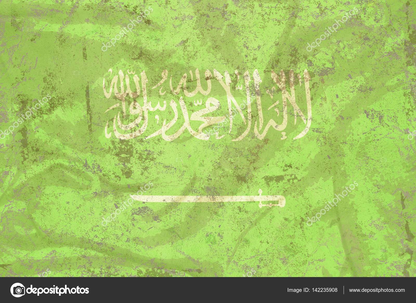 Old Saudi Arabia flag texture on concrete — Stock Photo © Anton ...