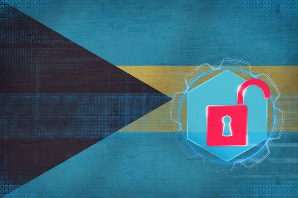 Bahamas network unprotected. Computer protection concept. - Stock Image ...