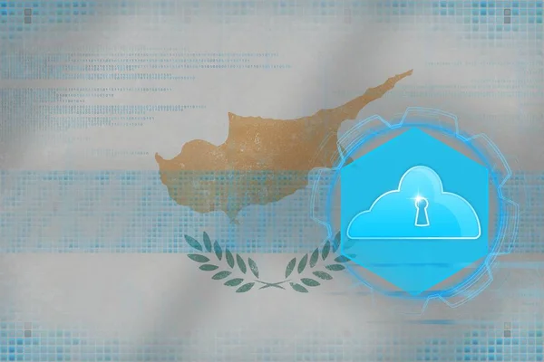 Cyprus cloud storage. Cloud storage defense concept. - Stock Image ...