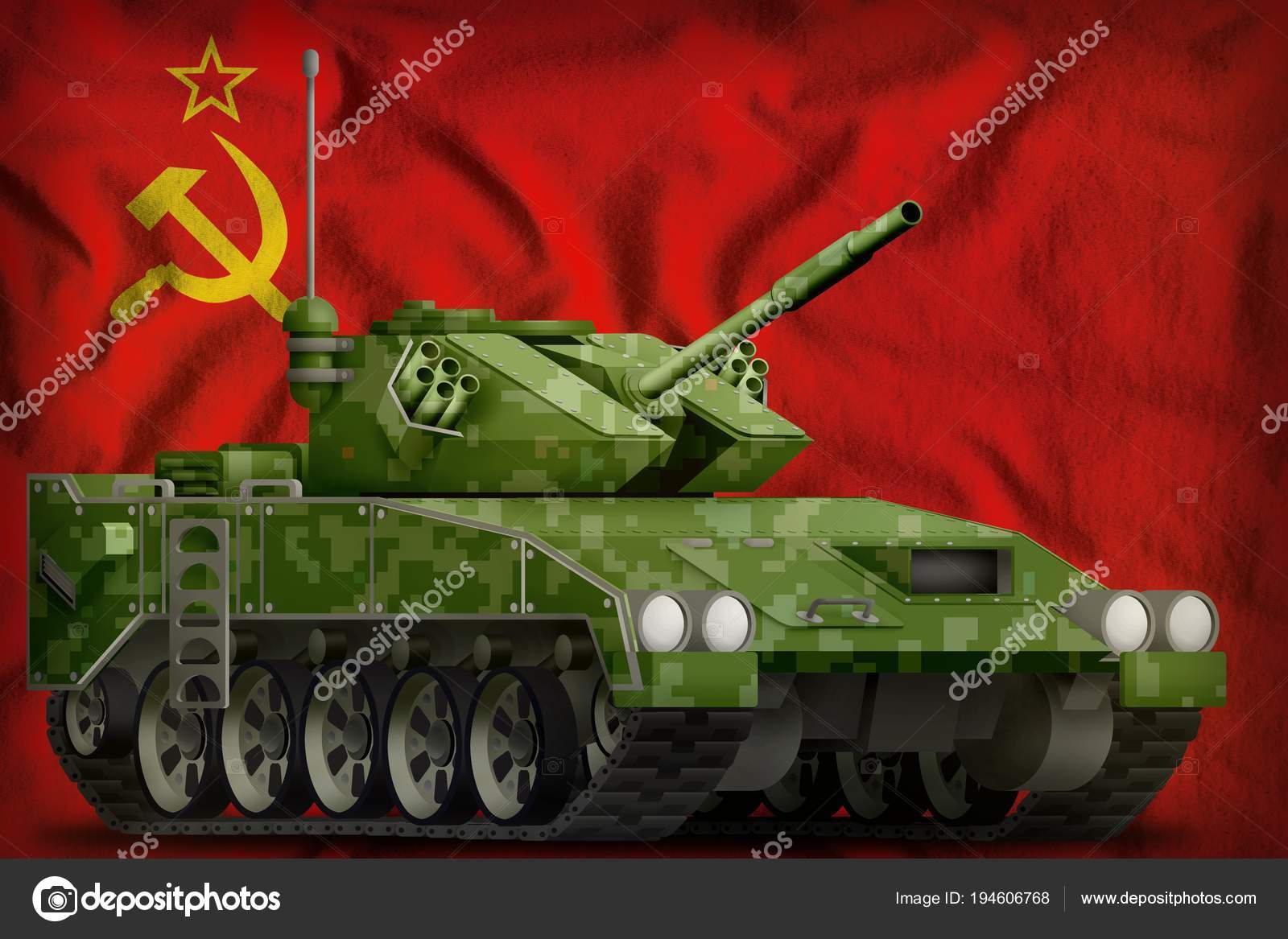 Light tank apc with pixel summer camouflage on the Soviet Union (SSSR ...