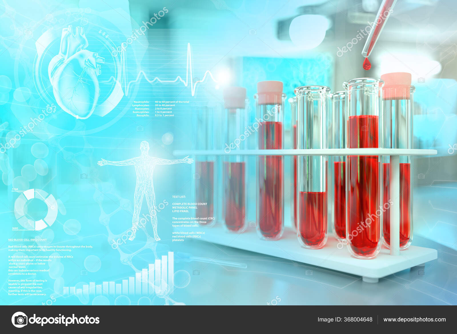 Medical Illustration Test Tubes Vials College Facility Blood Sample ...