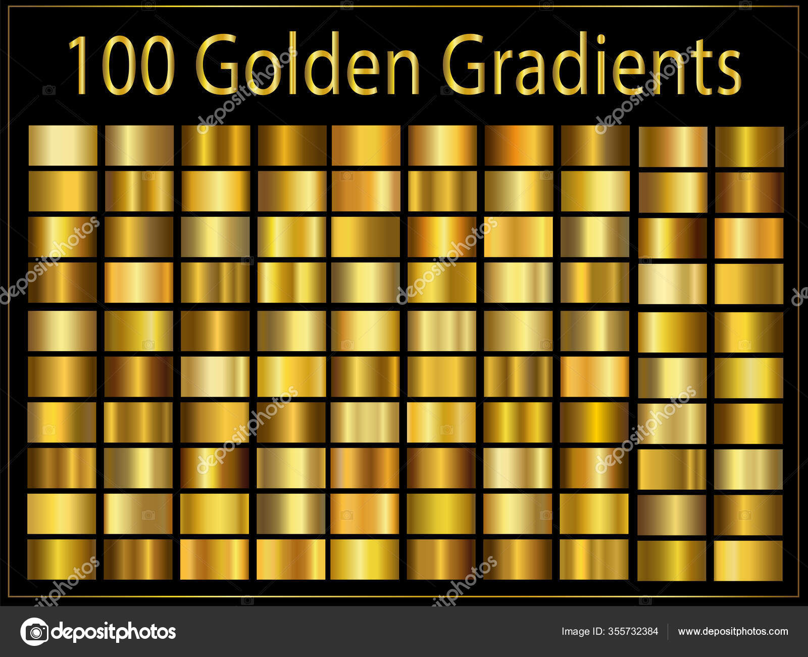 Vector Set Color Gradients Color Squares Collection Stock Vector Image ...