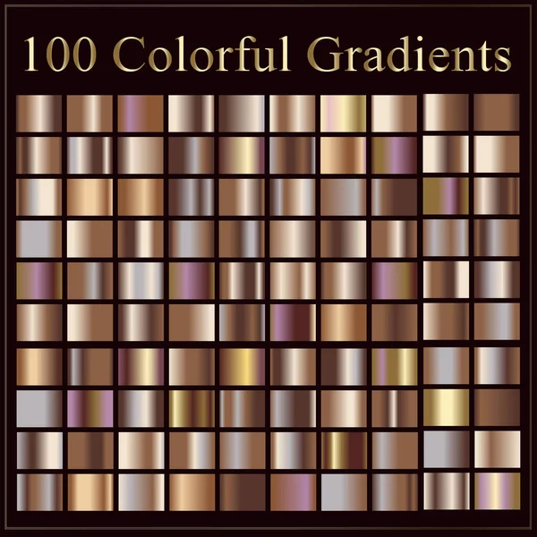 A big set of gradients. Brown, bronze colors, swatches collection ...