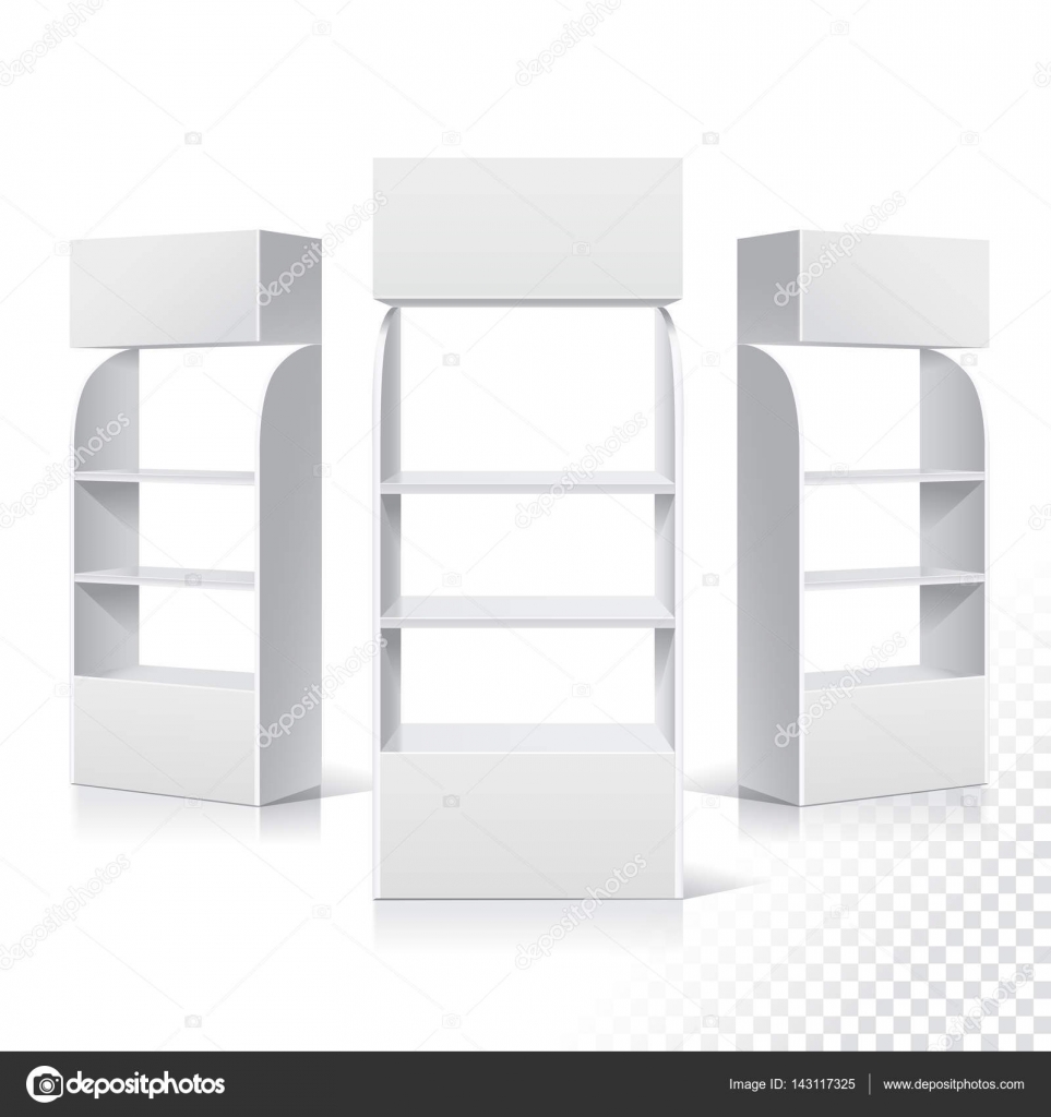 White Empty Displays With Shelves Products. Stock Vector Image by ...
