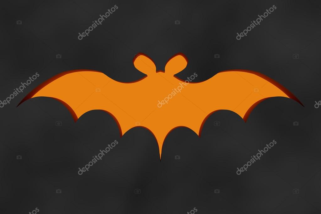 Orange bat flying on black background — Stock Photo © erllre #127411246