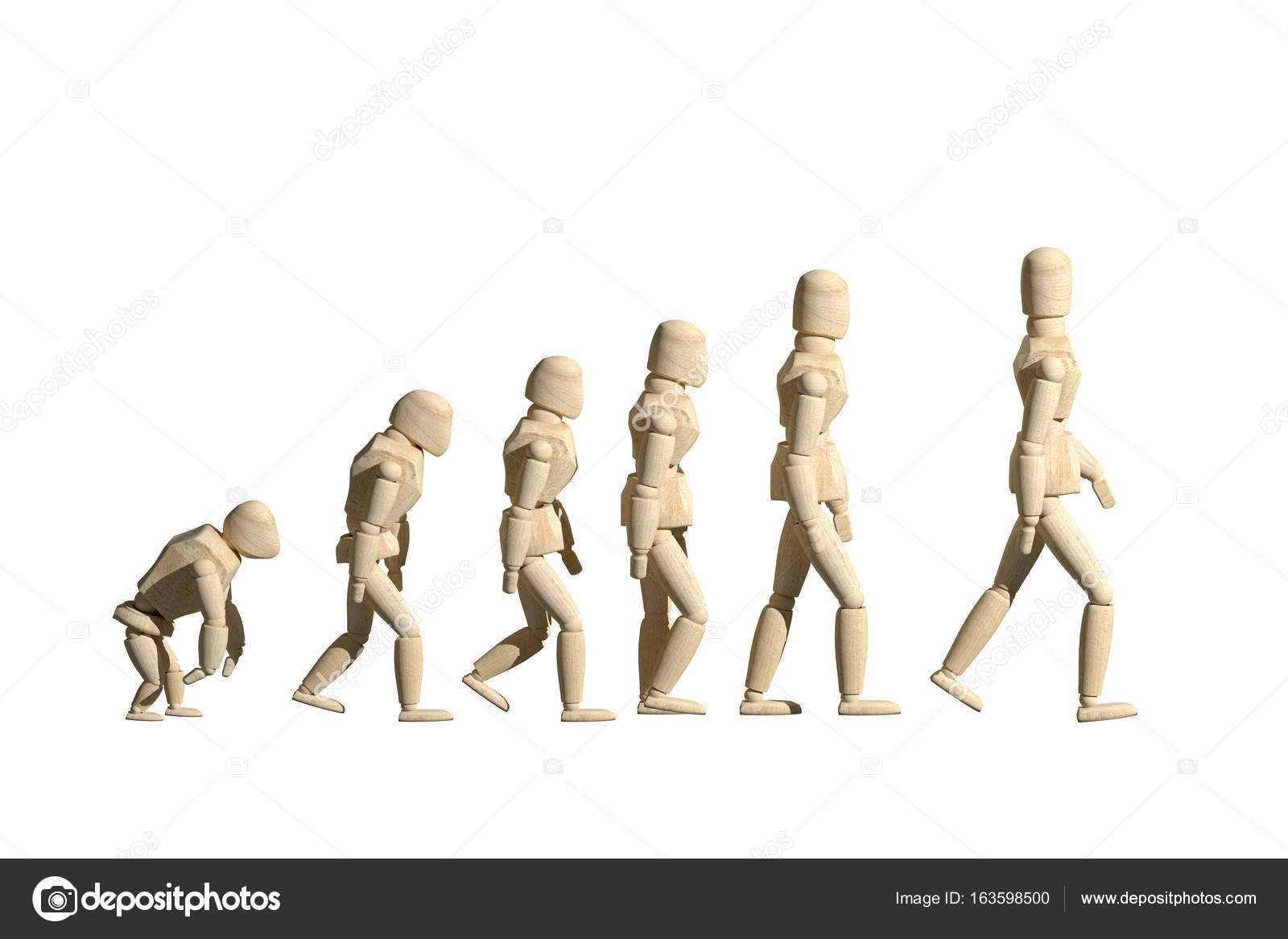 Wooden mannequin prototype of human evolution Stock Photo by ©erllre ...