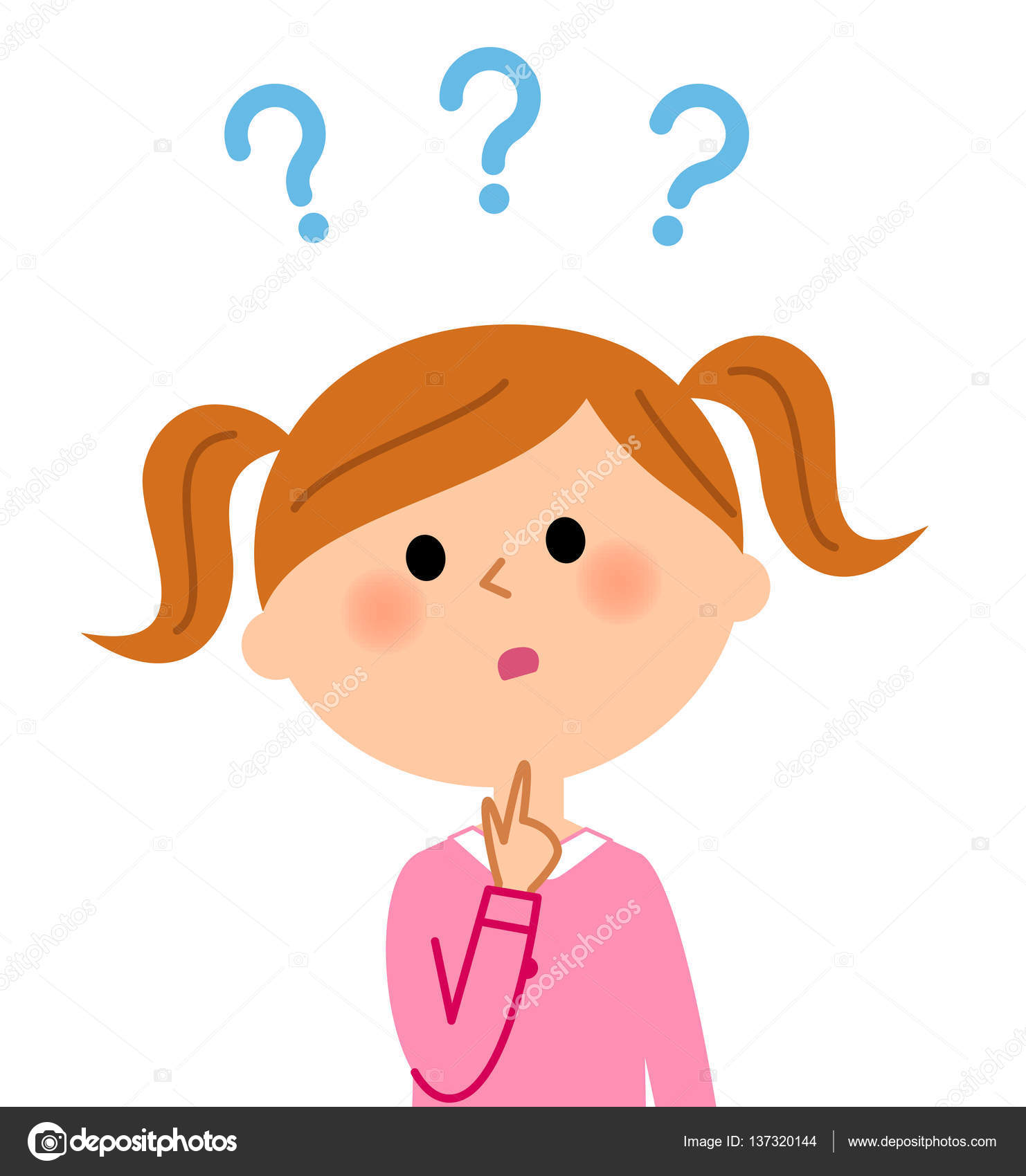 La chica que siente una duda Vector de stock #137320144 de ©studiolaut