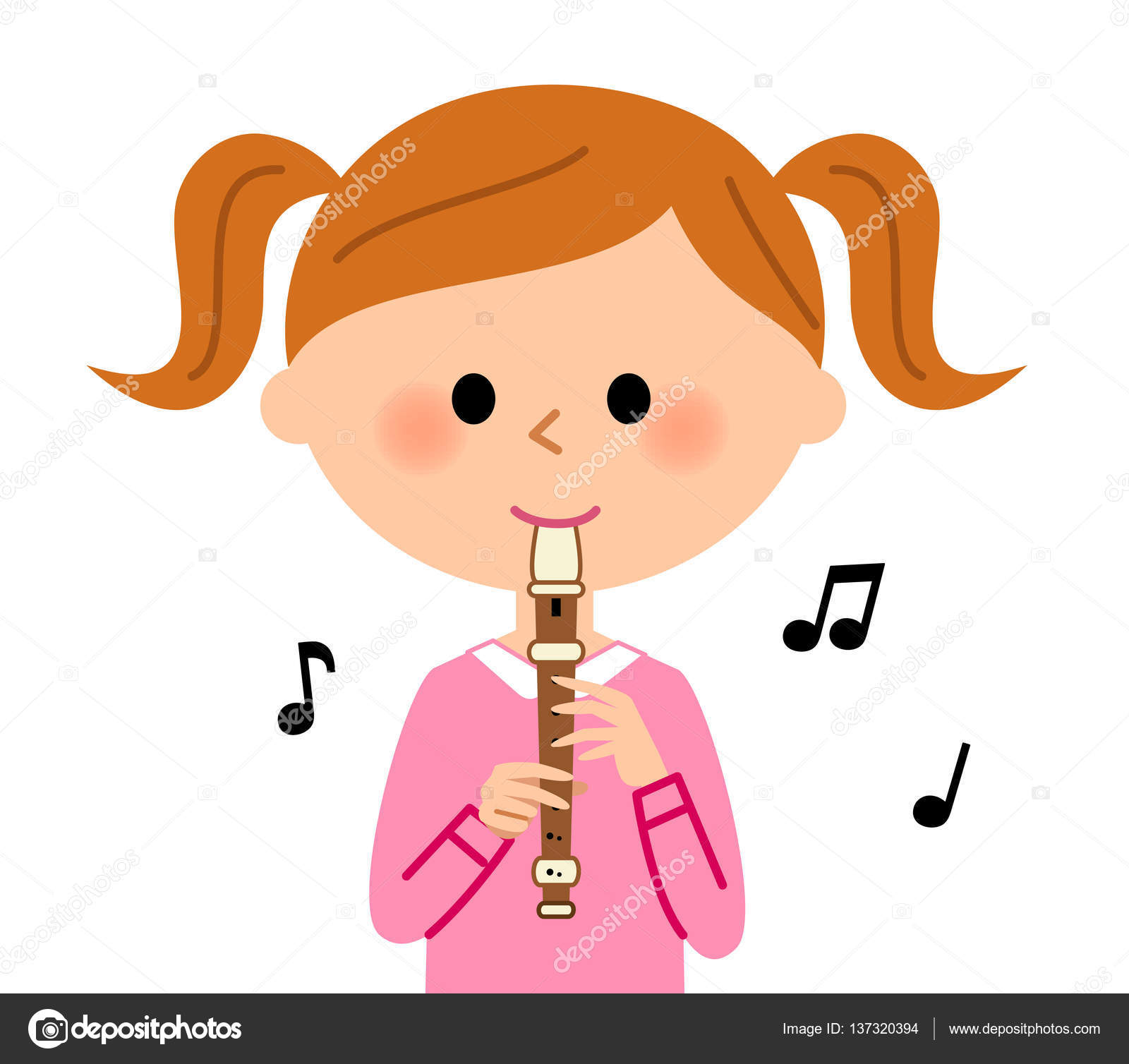 Girls blowing a recorder Stock Vector Image by ©studiolaut #137320394