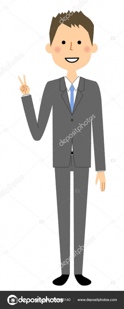 Businessman,V sign Stock Vector by ©studiolaut 165636140