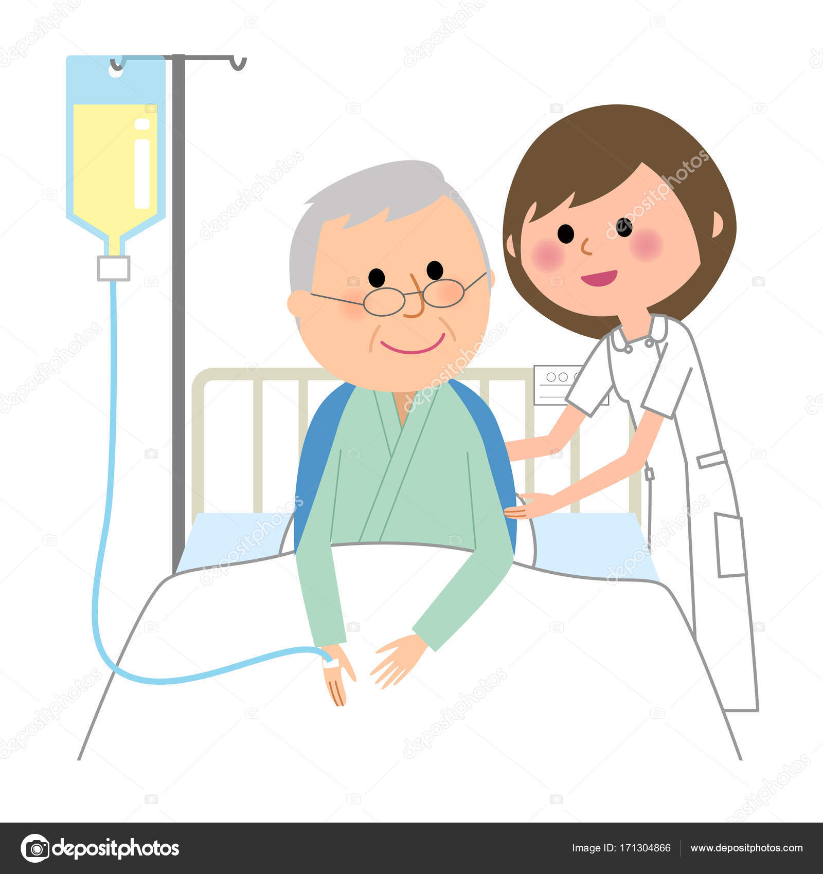 Enfermera, Paciente hospitalizado Vector de stock #171304866 de ©studiolaut