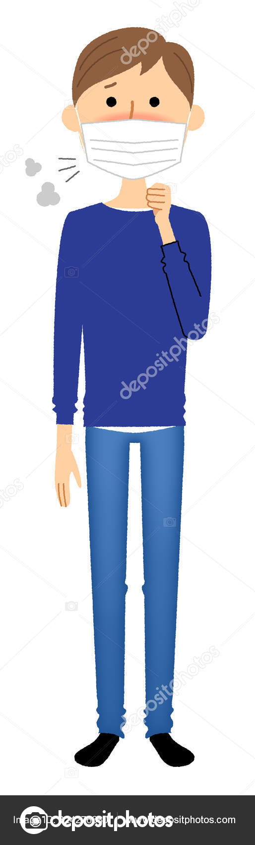 Young Man Poor Health Influenza Illustration Young Man Who Poor Stock ...