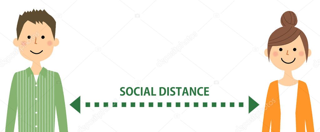 Distancia social / Ilustración de personas que toman distancia social. 2022