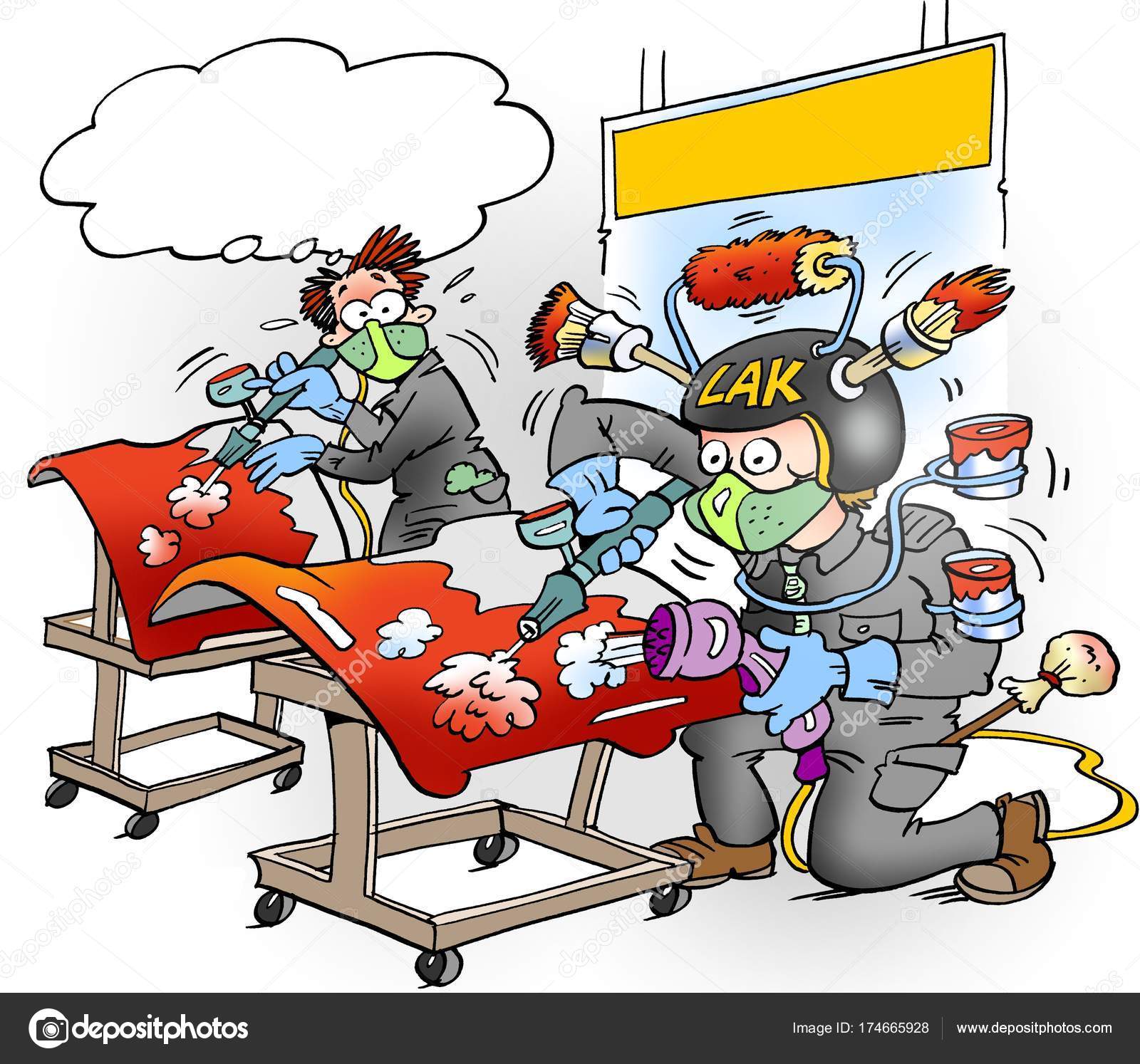 Cartoon illustration of Automators with all the equipment fitted ...