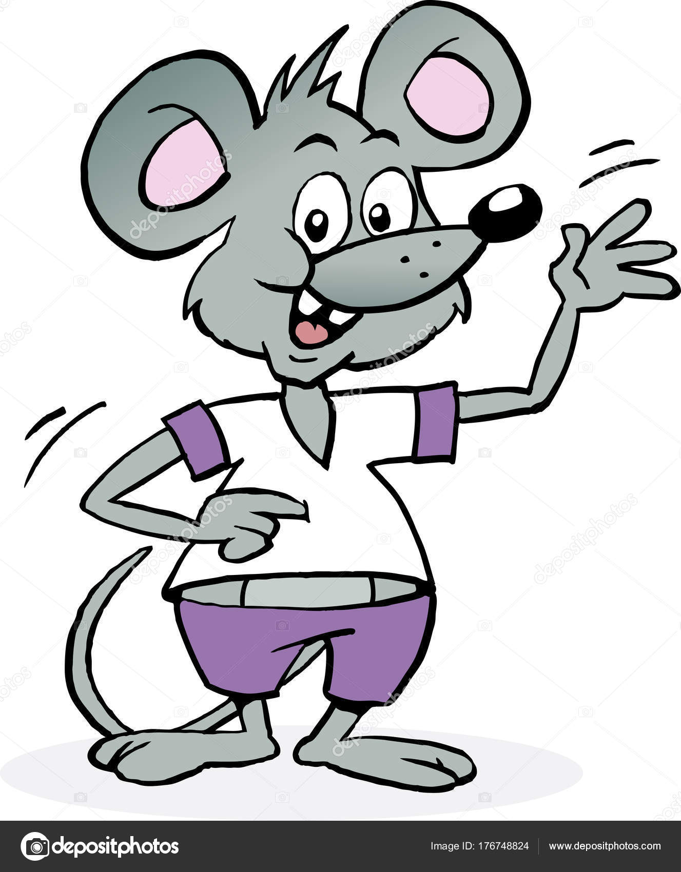 Vector Ilustración de dibujos animados de un ratón macho feliz Vector ...