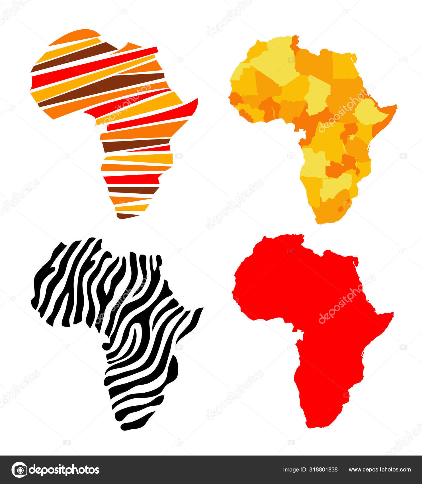 Ilustrasi vektor peta Afrika Vektor Stok oleh ©nezezon 318801838