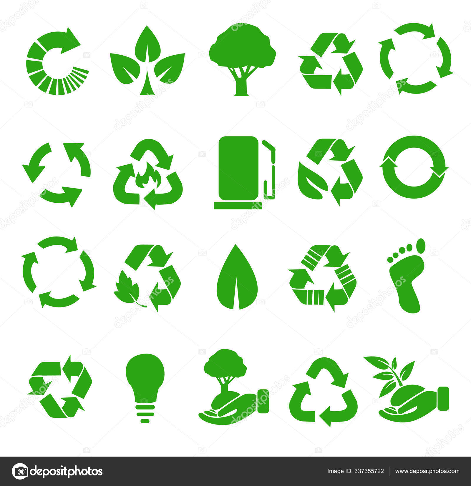 Conjunto vectorial de iconos ambientales / de reciclaje Vector de stock ...