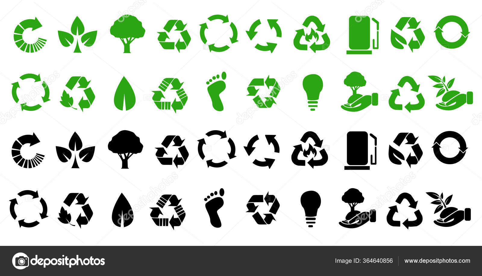 Conjunto Vectorial Iconos Ambientales Reciclaje Vector de stock por ...