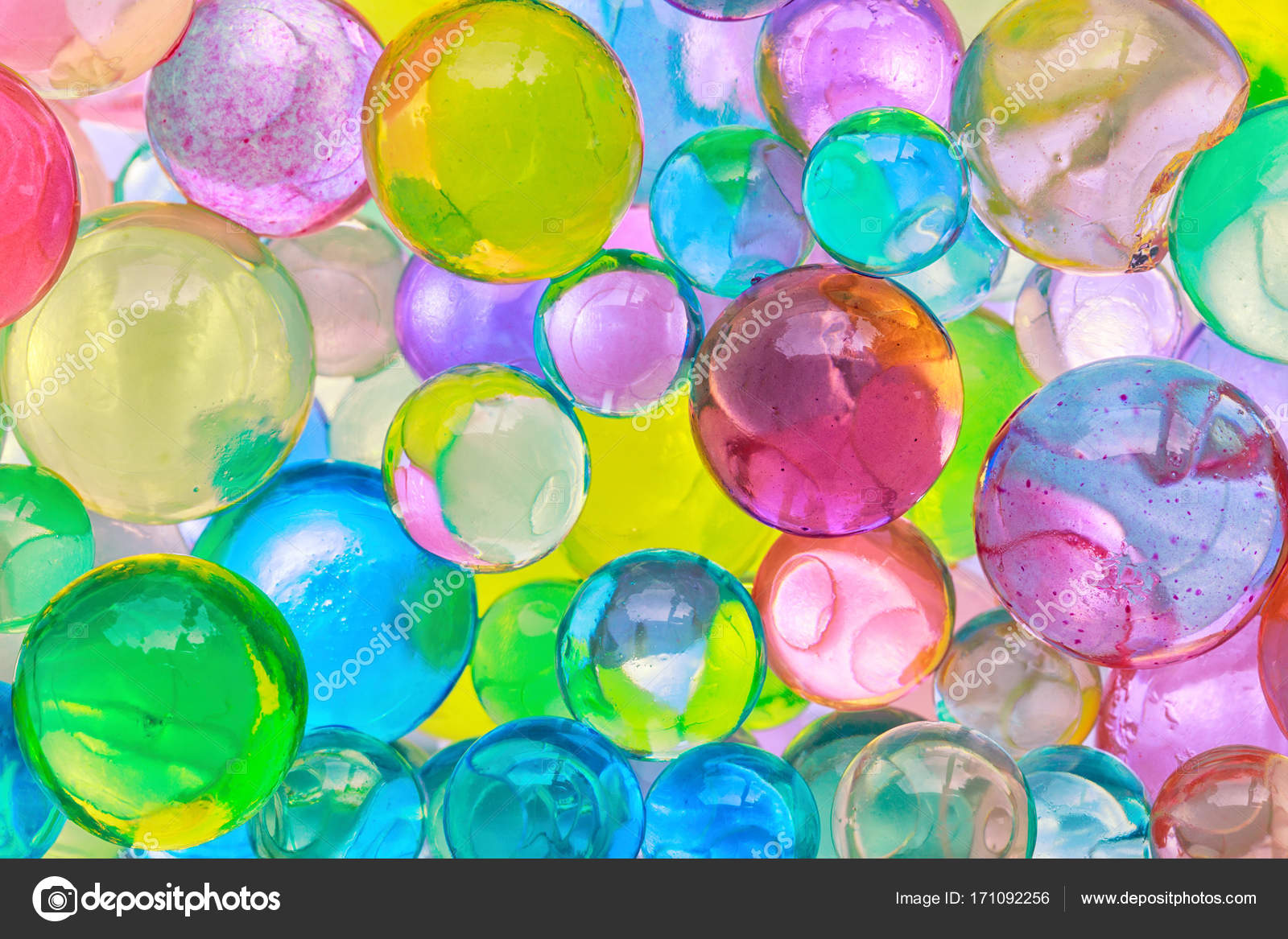 Colorful Orbeez, color balls, colored polymer gel, hydrogel bea Stock ...