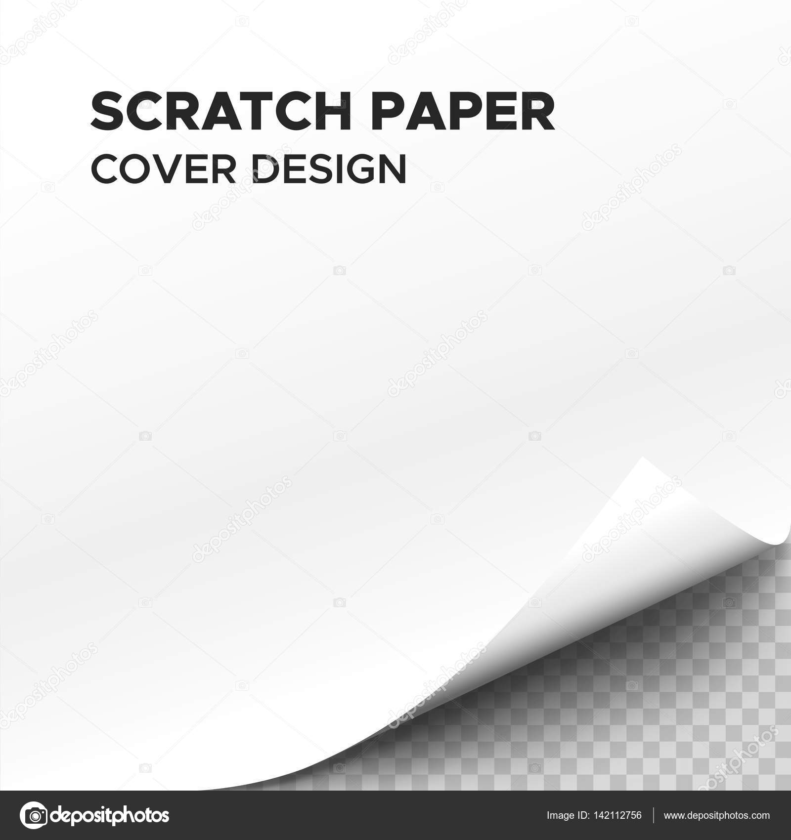 White scratch paper sheet with curl on corner Stock Vector Image by ...